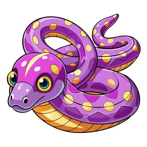 Amethystine Python Nada En El Vector Kawaii Vector Premium