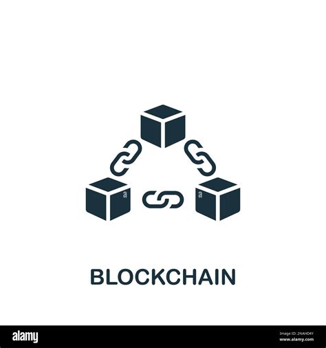 Blockchain Icon Monochrome Simple Sign From Digitalization Collection Blockchain Icon For Logo
