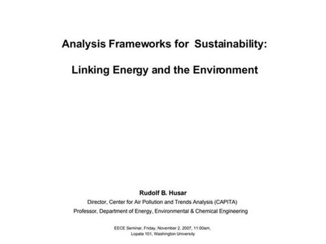 Energy Environment Analysis Framework Iii Ppt
