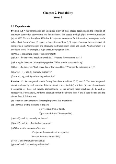 Exercise Of Chapter 2 Random Variable Excercise For Random Variable Chapter 2 Probability