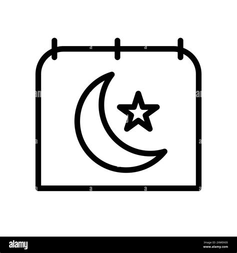 Ramadan Calendar Icon Set In Thin Line Outline Style And Linear Vector Sign Stock Vector Image
