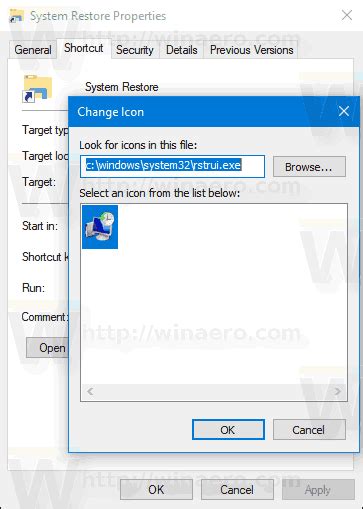 Create System Restore Wizard Shortcut In Windows 10