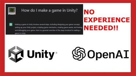 Getting Started Making Games With Chatgpt Unity No C Knowledge Needed Youtube