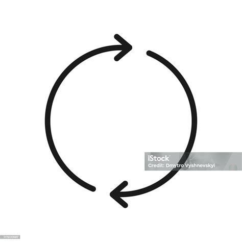 새로 고침 화살표 윤곽선 벡터 아이콘 새로 고침 화살표 스톡 벡터 아이콘 웹 모바일 앱 및 Ui 디자인 3차원 형태에 대한 스톡 벡터 아트 및 기타 이미지 Istock