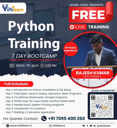 Python Freecourse Skilldevelopement Virtilearn Bootcamp Rajesh