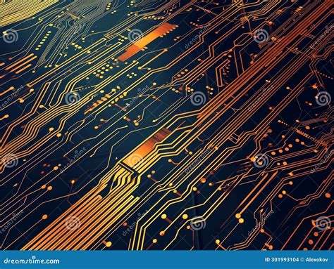 Circuit Board Background Electronic Computer Hardware Technology Illustration Stock