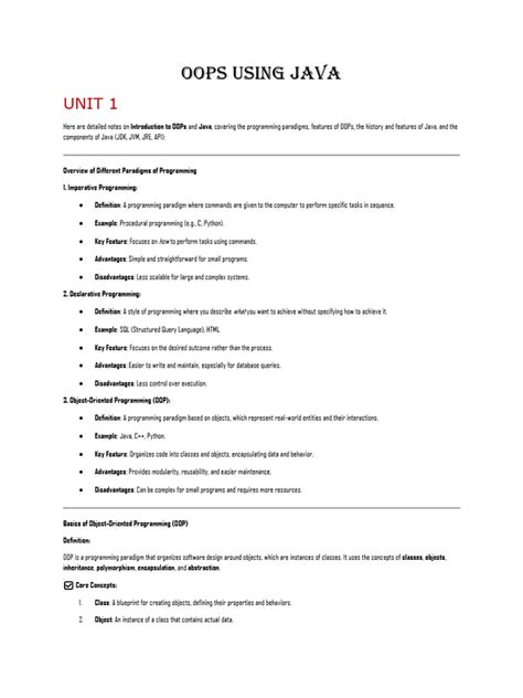 Oops Using Java Notes Final Pdf Inheritance Object Oriented
