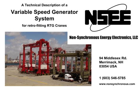Variable Speed Generator System For Rtg Cranes