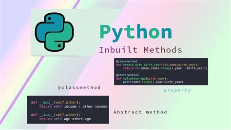 Inbuilt Methods Of Python For Oops Youtube