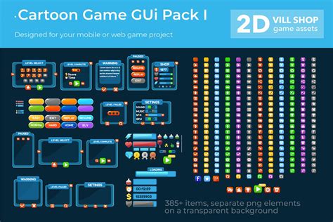 cartoon game gui pack i game art partners