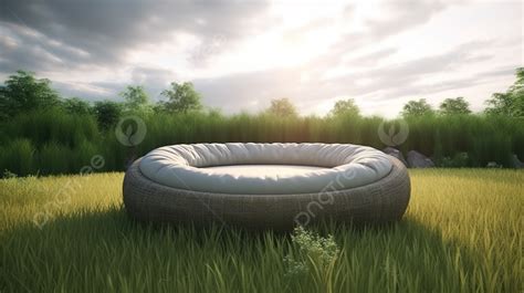 무성한 녹색 필드에 놓인 둥근 야외 소파 멋진 3d 렌더링 야외 가구 정원 가구 소파 의자 배경 일러스트 및 사진 무료 다운로드 Pngtree