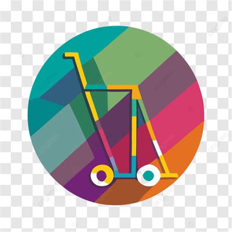 Stylized Shopping Cart Icon On Colorful Background Vector A Simplistic Colorful Icon Of