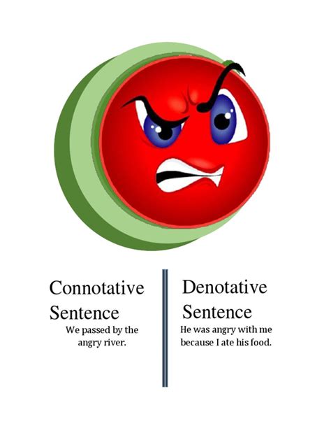 Connotative Sentence Denotative Sentence We Passed By The Angry River