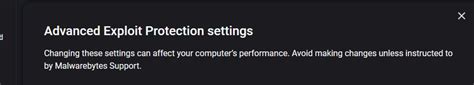 Exploit Protection Settings Malwarebytes For Windows Support Forum Malwarebytes Forums