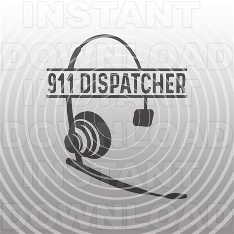 911 Dispatch Operator With Headset Svg File Emergency Dispatcher Svg Vector Art Commercial