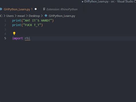 Write Python Script In Vs Code Grasshopper Mcneel Forum