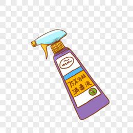 卡通手绘75 酒精消毒液免抠元素png图片素材下载 手绘png 熊猫办公
