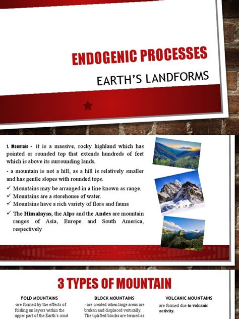 Endogenic Processes Pdf Mountains Plateau