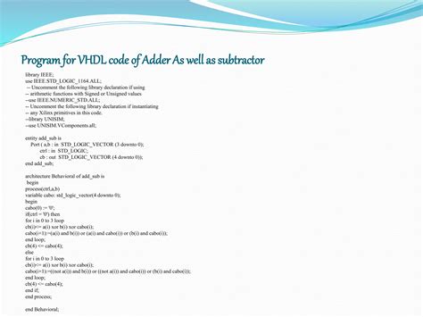 Arithmatic Logic Unit Using Vhdl Gates Ppt