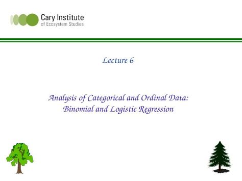 ppt analysis of categorical and ordinal data binomial and logistic regression lecture 6