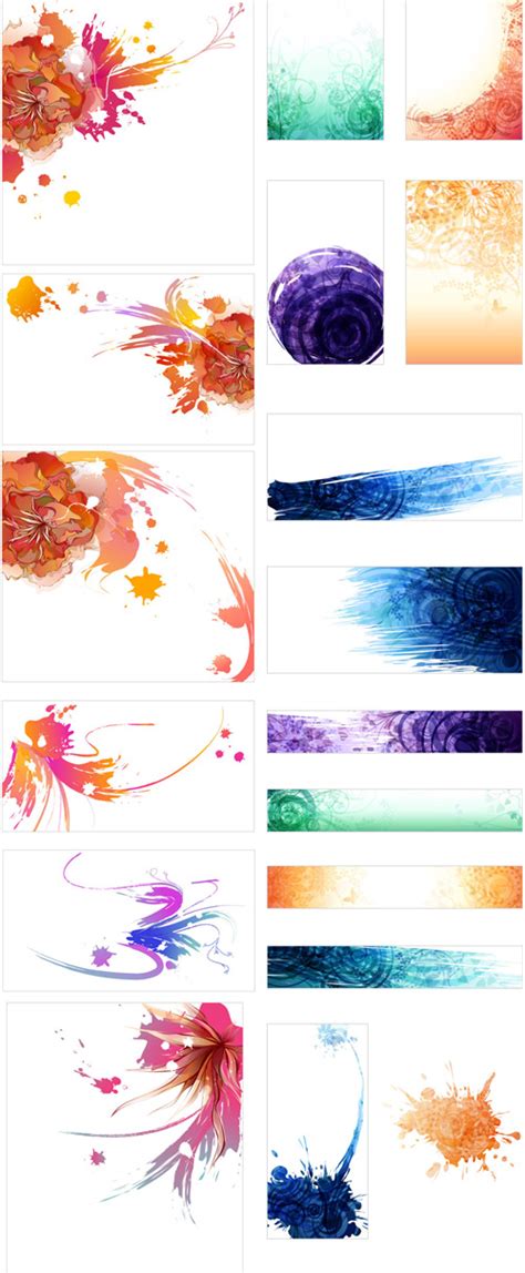 彩墨渲染痕迹矢量素材中国