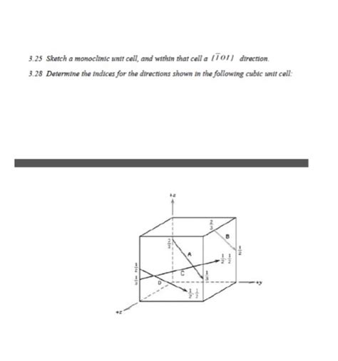 Solved 325 Sketch A Monoclinic Unit Cell And Within That