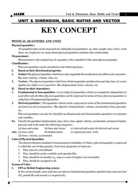 SOLUTION Units And Dimensions Class Notes Short Notes In English Studypool