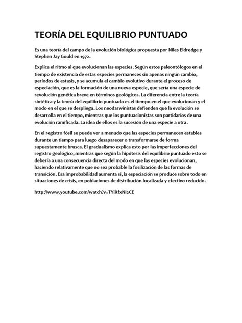 Teoría Del Equilibrio Puntuado Pdf