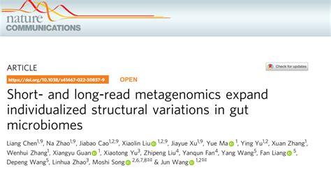nature子刊 “二代 三代”宏基因组学揭示肠道微生物群的个性化结构变异 comparison of metagenomic next
