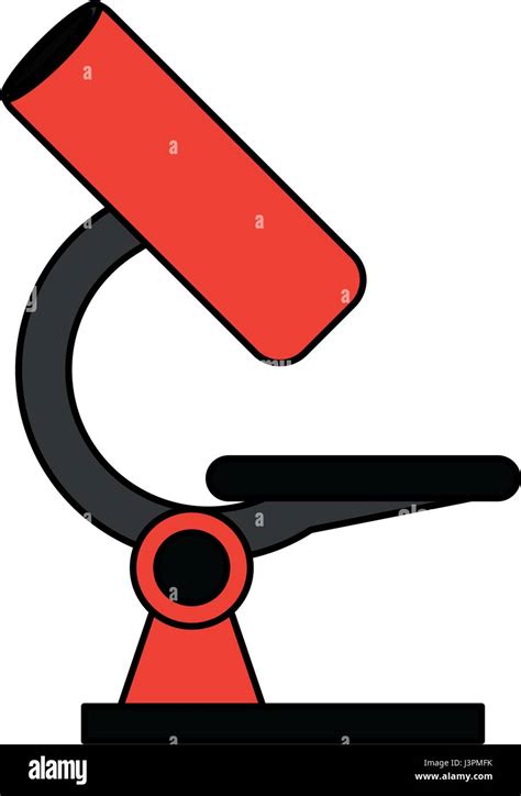 Color Image Cartoon Red Microscope Science Tool Stock Vector Image