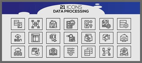 Data Processing Icon Set Creative Data Processing Icon Set 43769050