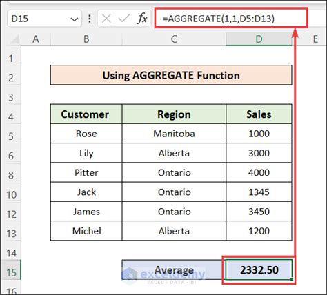 How To Average Only Visible Cells In Excel 3 Quick Methods