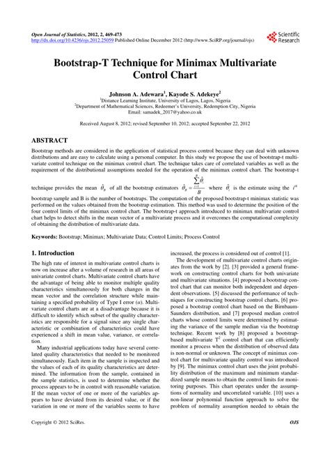 Pdf Bootstrap T Technique For Minimax Multivariate Control Chart