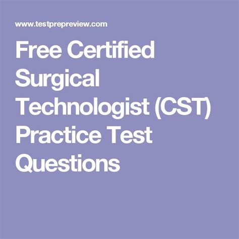 Free Certified Surgical Technologist Cst Practice Test Questions English Language Arts
