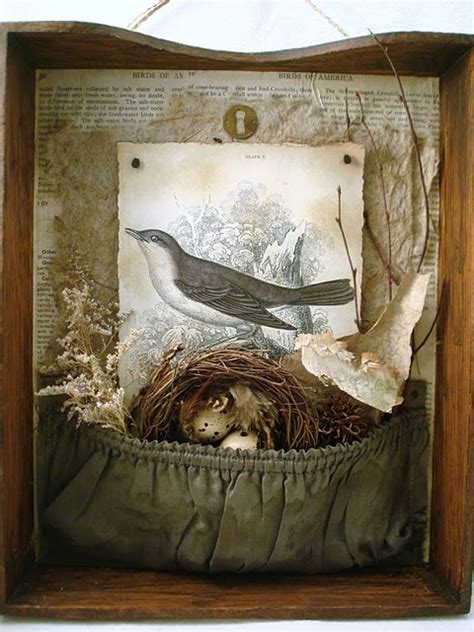 The Feathered Nest Altered Art Artwork Assemblage Art