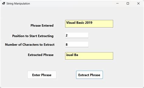 Lesson String Manipulation In VB VB Tutorial