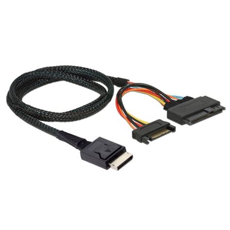 Gen 4 Oculink SFF 8611 4I To PCIe SFF 8639 U 2 NVMe With SATA 15P Male Power Server Cable
