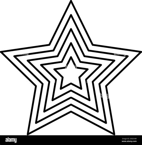 Geometric Y2k Shape Repeating Star Figures In Aesthetic Postmodern Style Isolated On Black