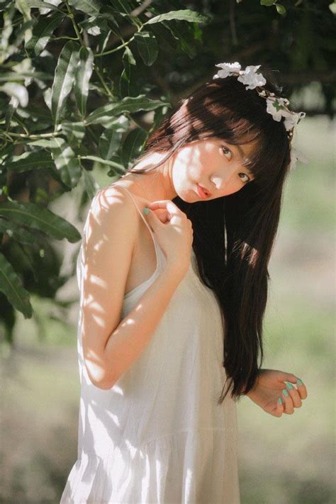 攝影甜美可愛小仙女白色長裙 每日頭條