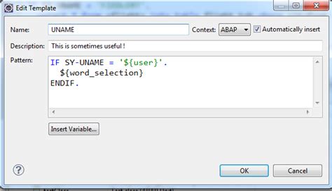Creating New Code Templates With Abap In Eclipse Sap Community