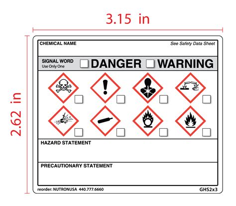 Ghs Labels 50 X 60