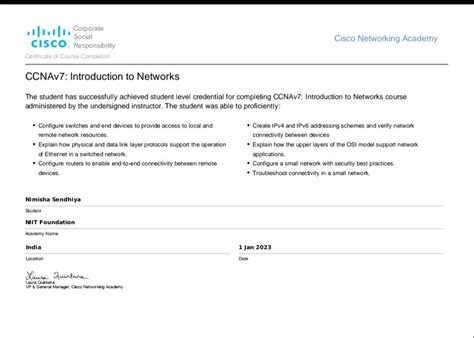 Nimisha Sendhiya On Linkedin Cisco Netacad Ccna Certification