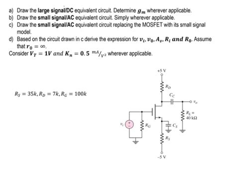 Solved A Draw The Large Signal DC Equivalent Circuit Chegg Com