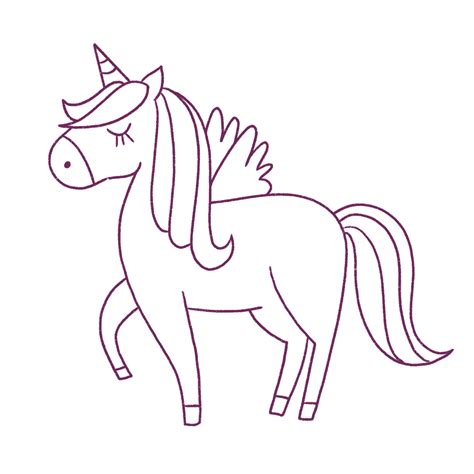 How To Draw A Cute Unicorn With Wings