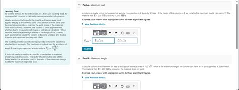 Solved Learning Goal To Use The Formula For The Critical