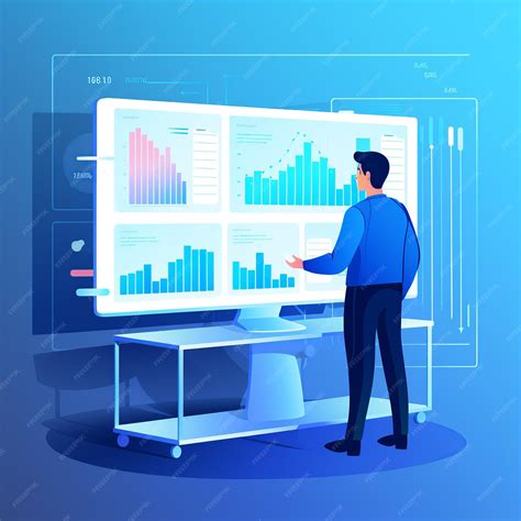 Premium Photo Data Analyst At Dashboard Illustration