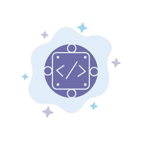 Code Custom Implementation Management Product Blue Icon On Abstract