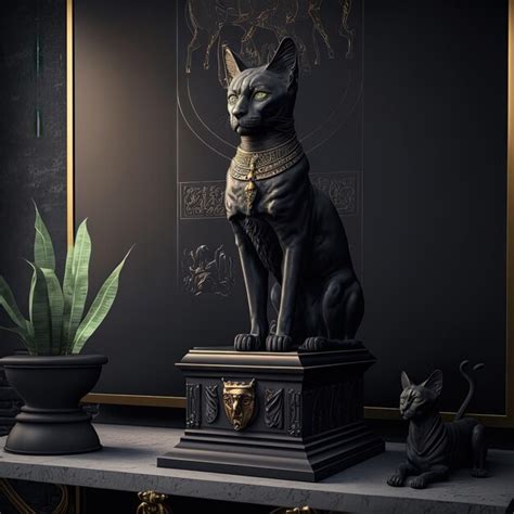 Premium Ai Image Ancient Egyptian Black Cat
