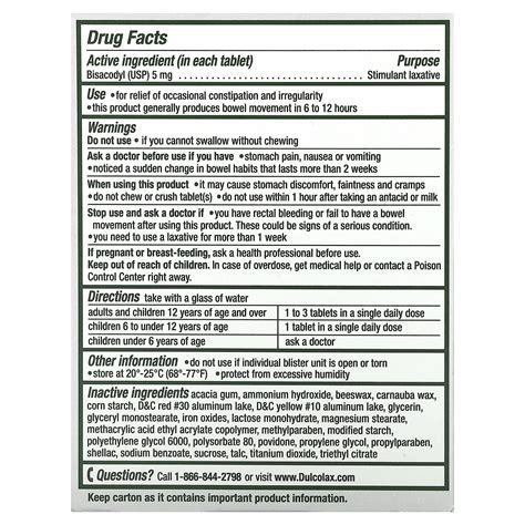 Dulcolax Laxative 50 Comfort Coated Tablets