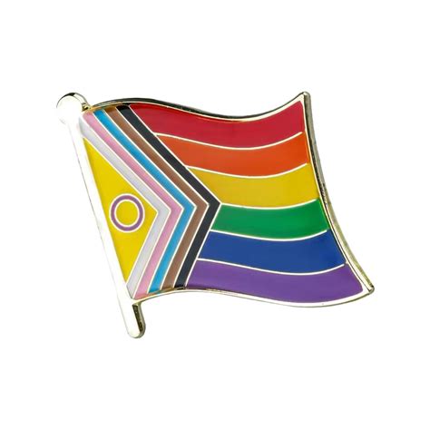 Intersex Progress Pride Wave Flag Pin Rainbow Republic